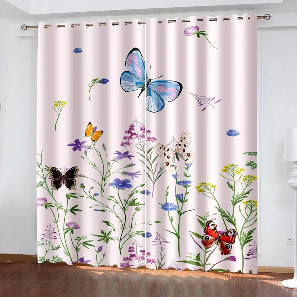 Flower and Butterfly Patterns Curtains Various Floral Styles Various ...