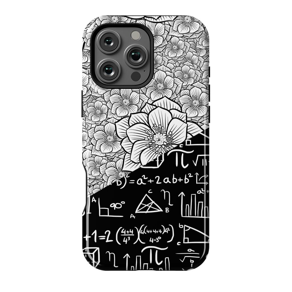 Flower and Maths Abstract Geometry Art Phone Case for iPhone 17 16 15 ...