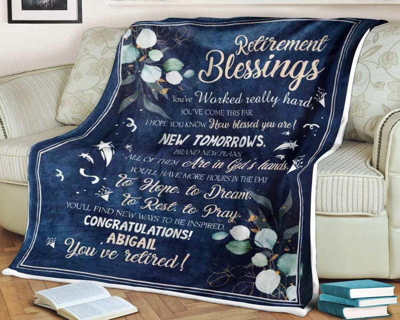 Flower blanket personalized retirement blanket, retirement blanket ...