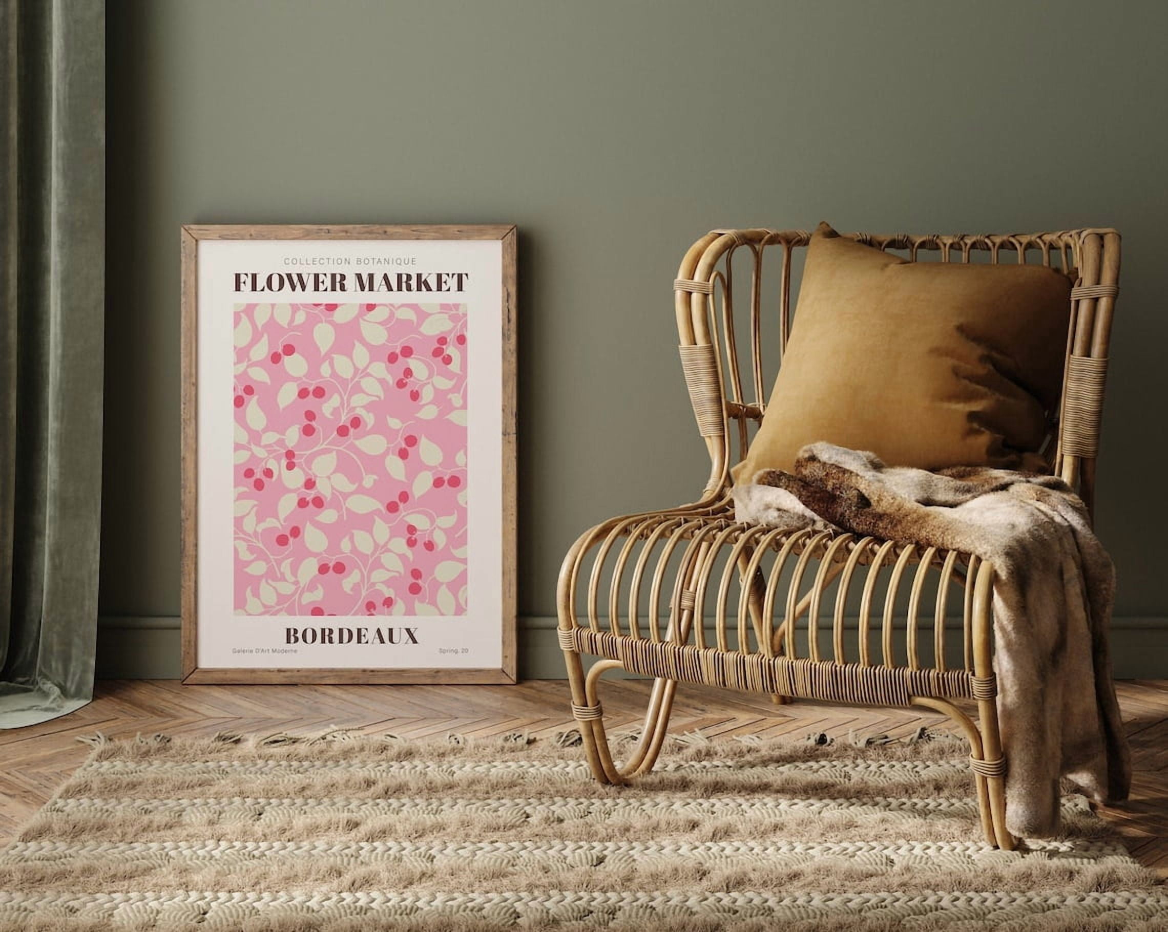 Flower market Bordeaux Poster French pink wall decor Poster, Unframed ...