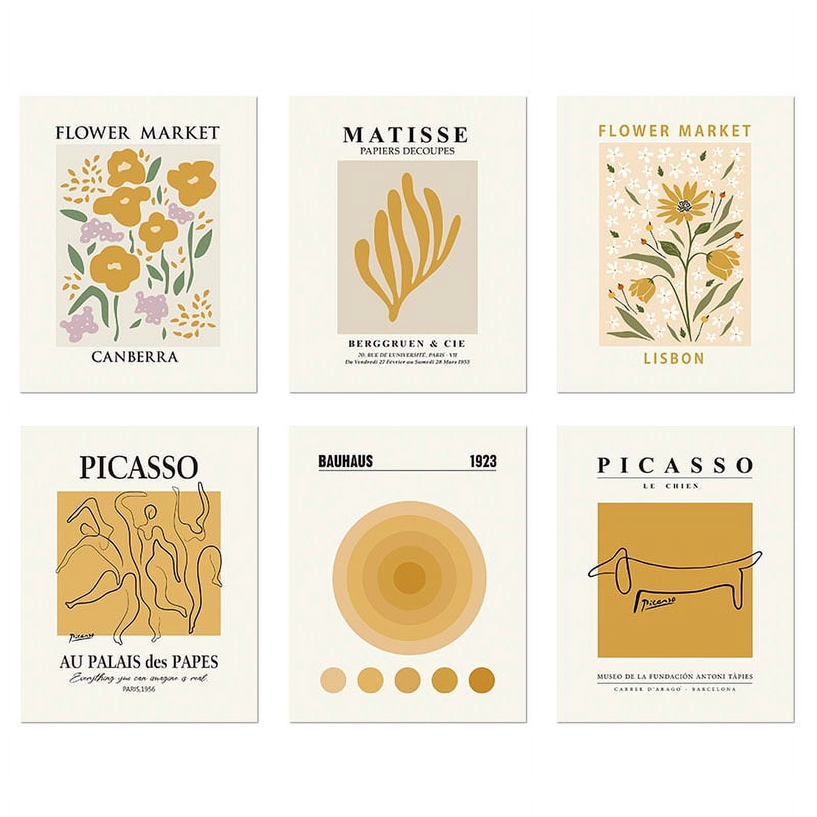Flower market posters 20*25cm, set of 6, abstract flower posters and ...