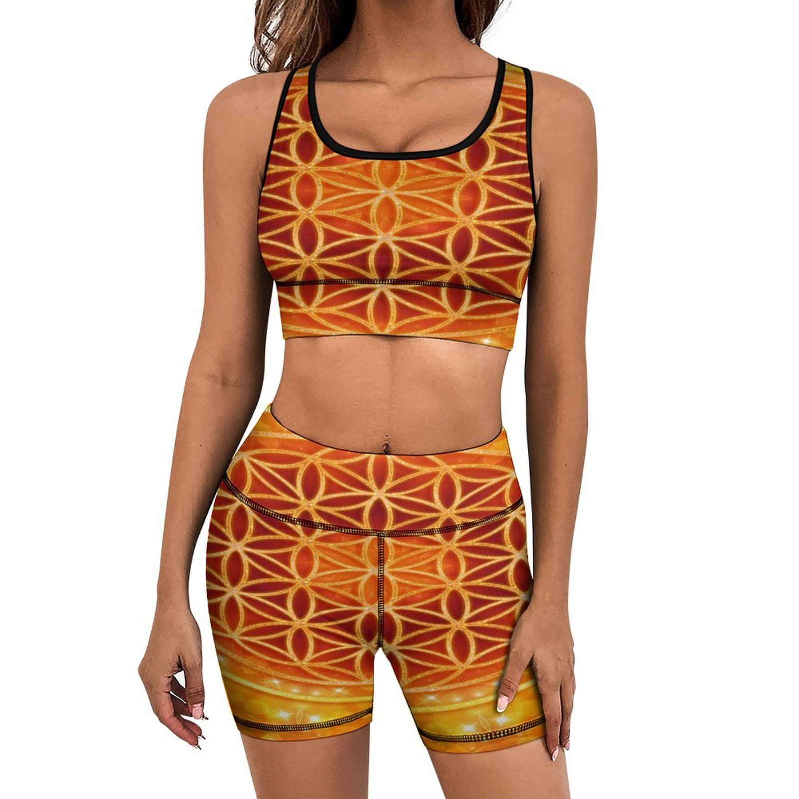 Flower of Golden Working Out Sets for Women Workout Outfits for Women 2 ...