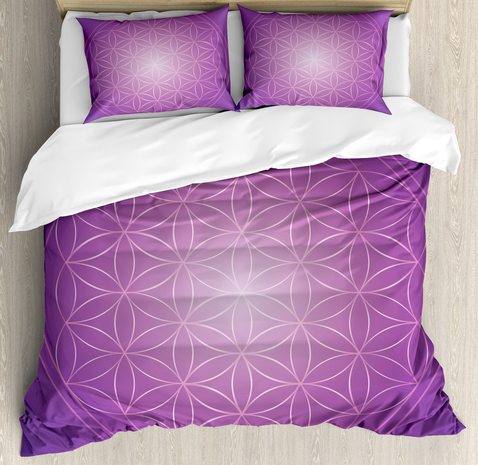 Flower of Life Duvet Cover Dark Blue with Geometry Print Quilt Cover ...