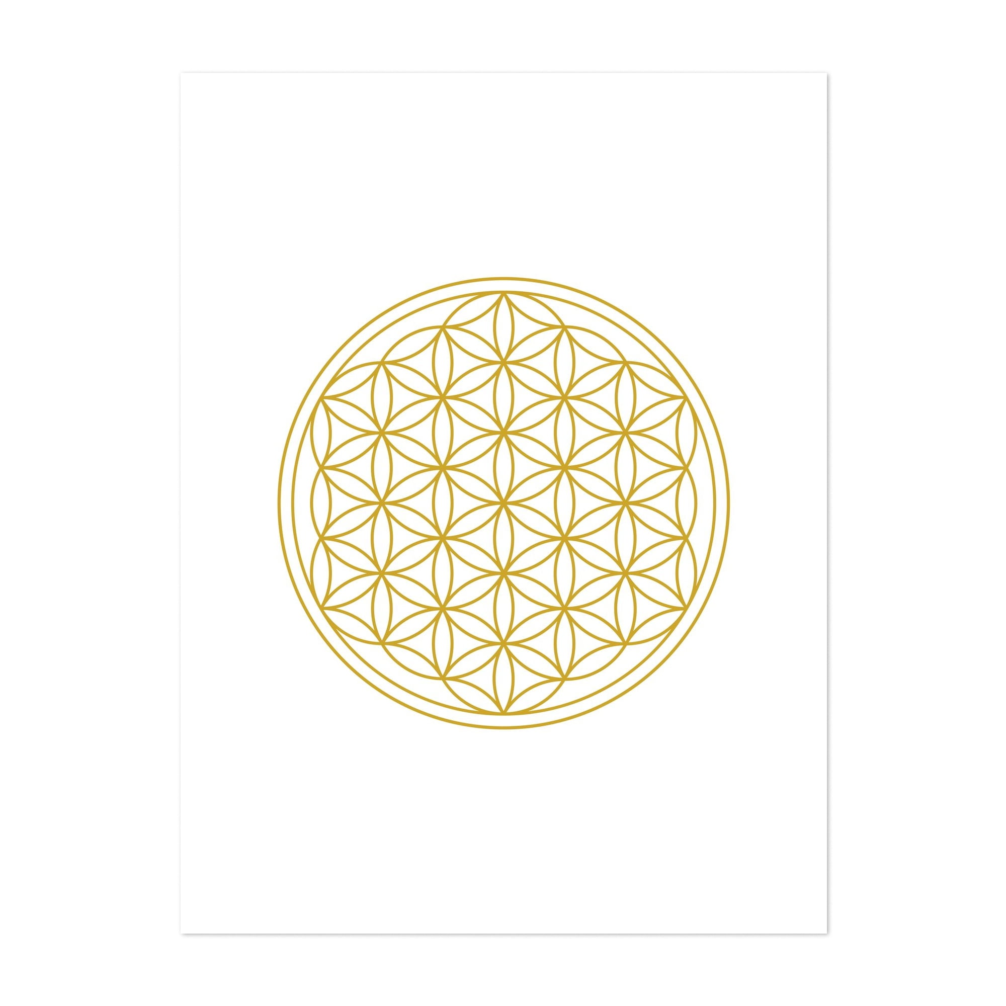 Flower of Life Gold on White - Photography Geometric Pattern Spiritual ...