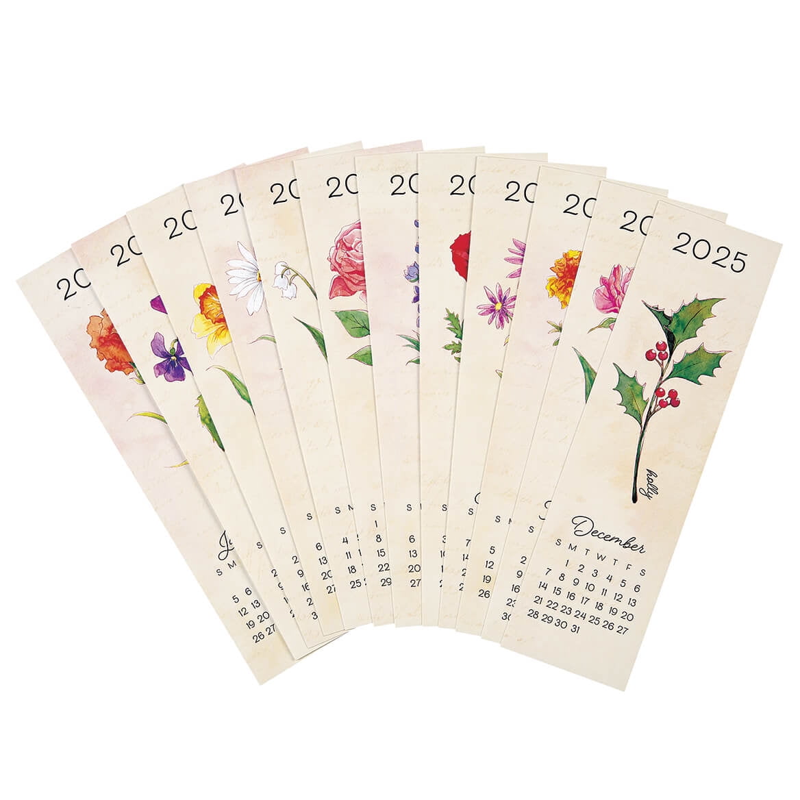 Flower of the Month Calendar Bookmarks, Set of 12 - Walmart.com