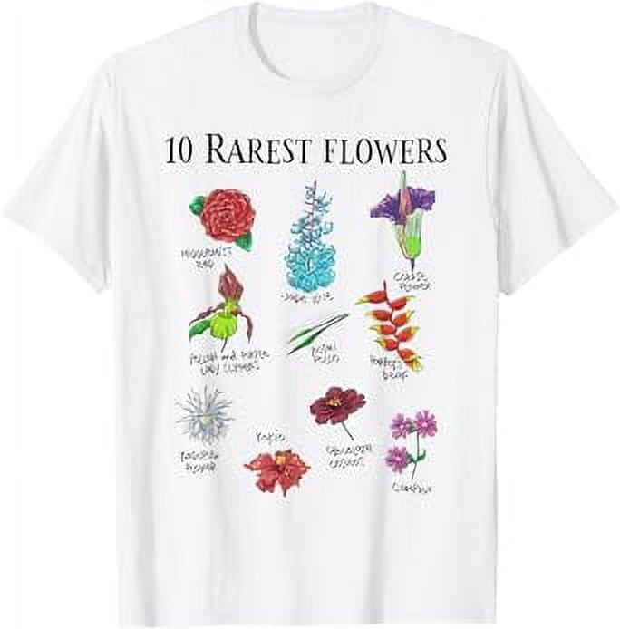 Flower of the World 10 Rarest Floral Plant Botanist Gift T-Shirt ...