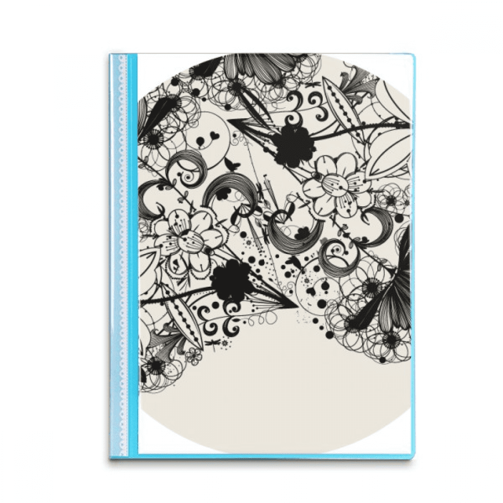 Flower s Black White Art Grain Outline Book Sheet Protectors Portfolio ...