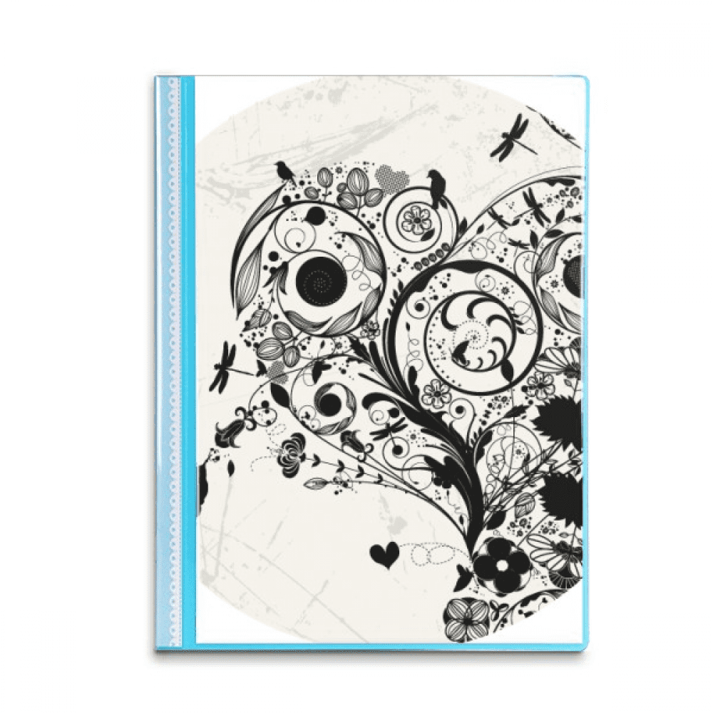 Flower s Black White Art Grain Outline Book Sheet Protectors Portfolio ...