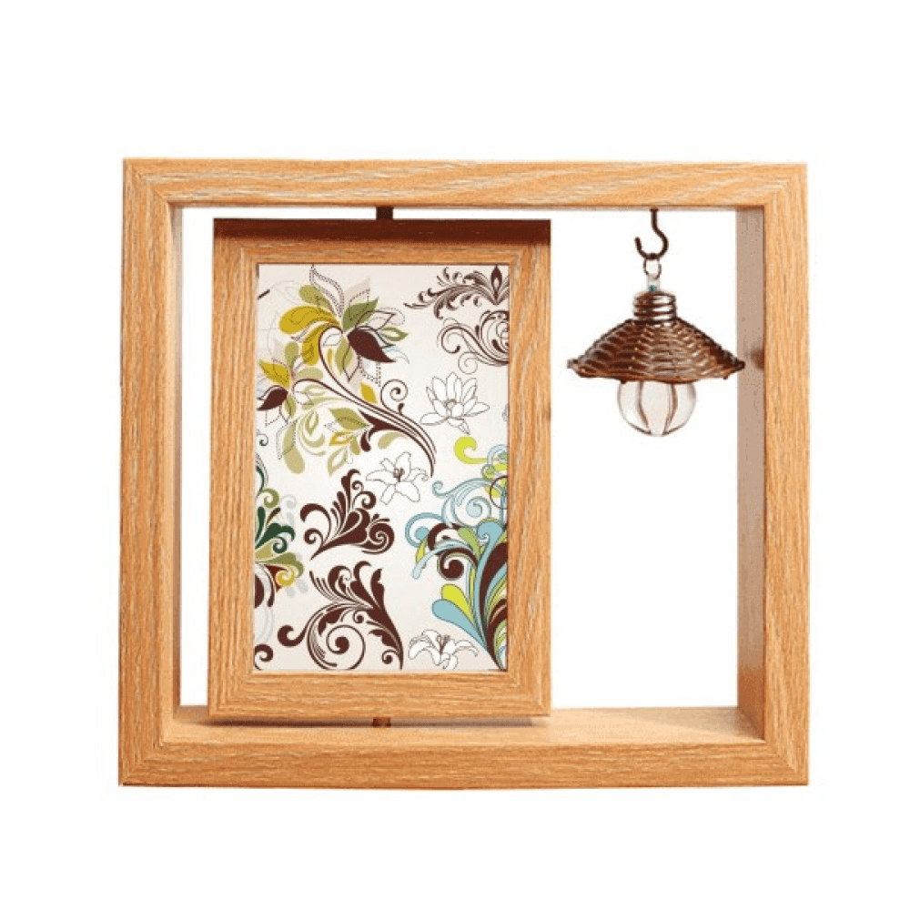 Flower s Colorful Art Grain Wooden Rotating Picture Photo Frame 4x6 ...