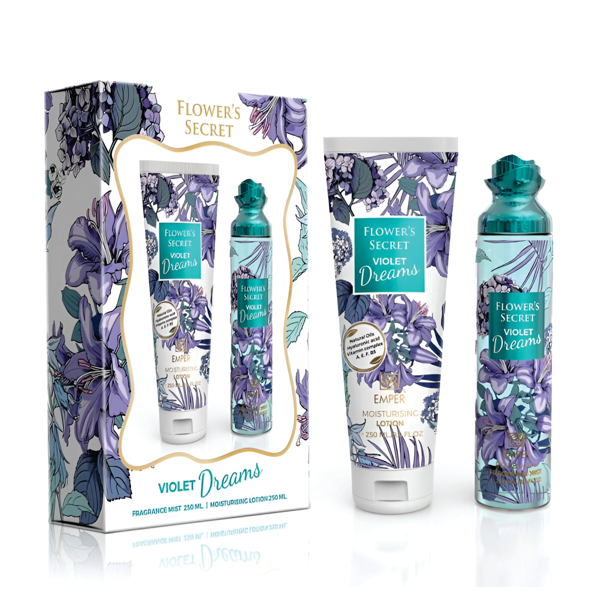 Flower's Secret Violet Dreams SET Fragrance Mist & Moisturizing Lotion ...