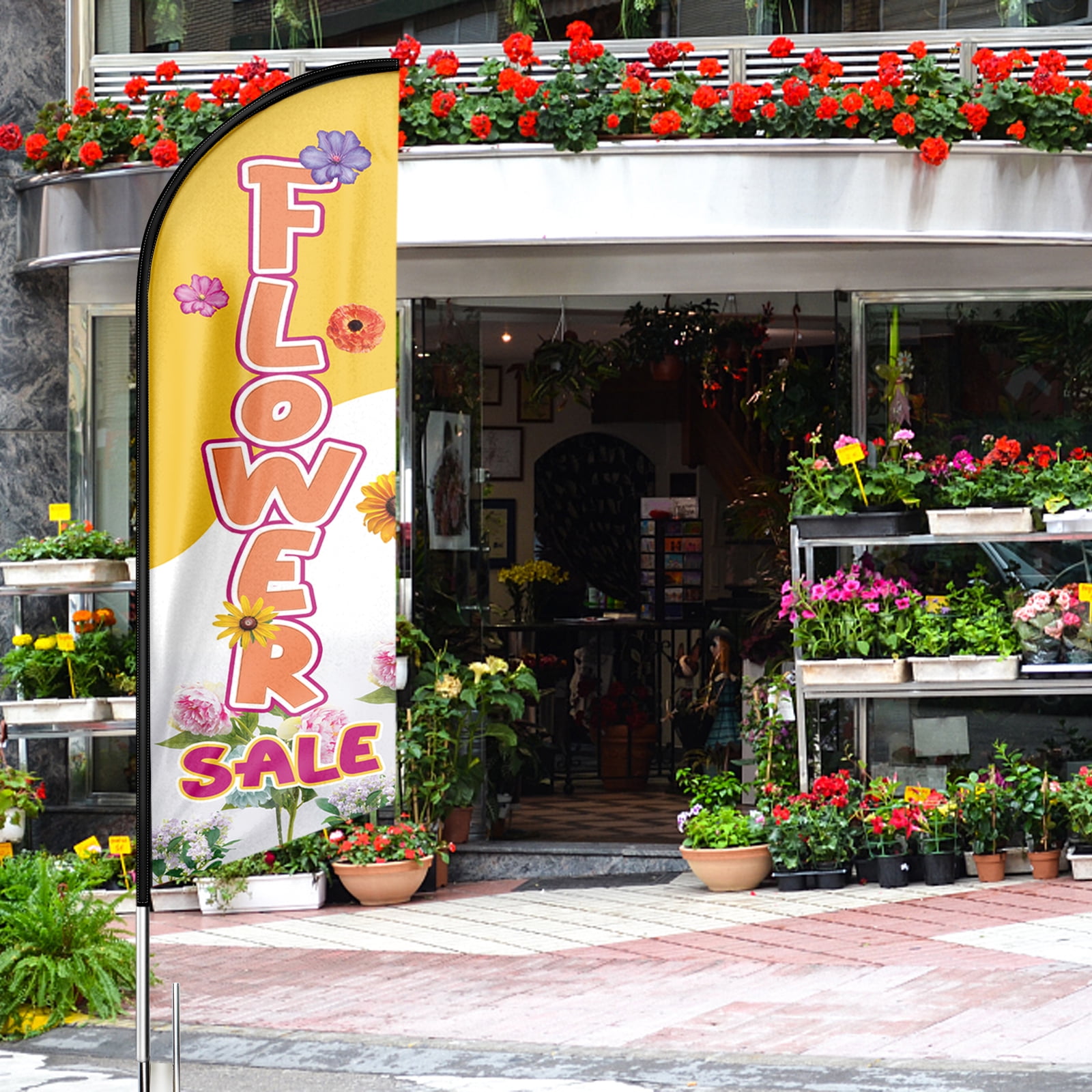 Flower sales Sign Feather Flag,8FT Flower sales outdoor advertising ...