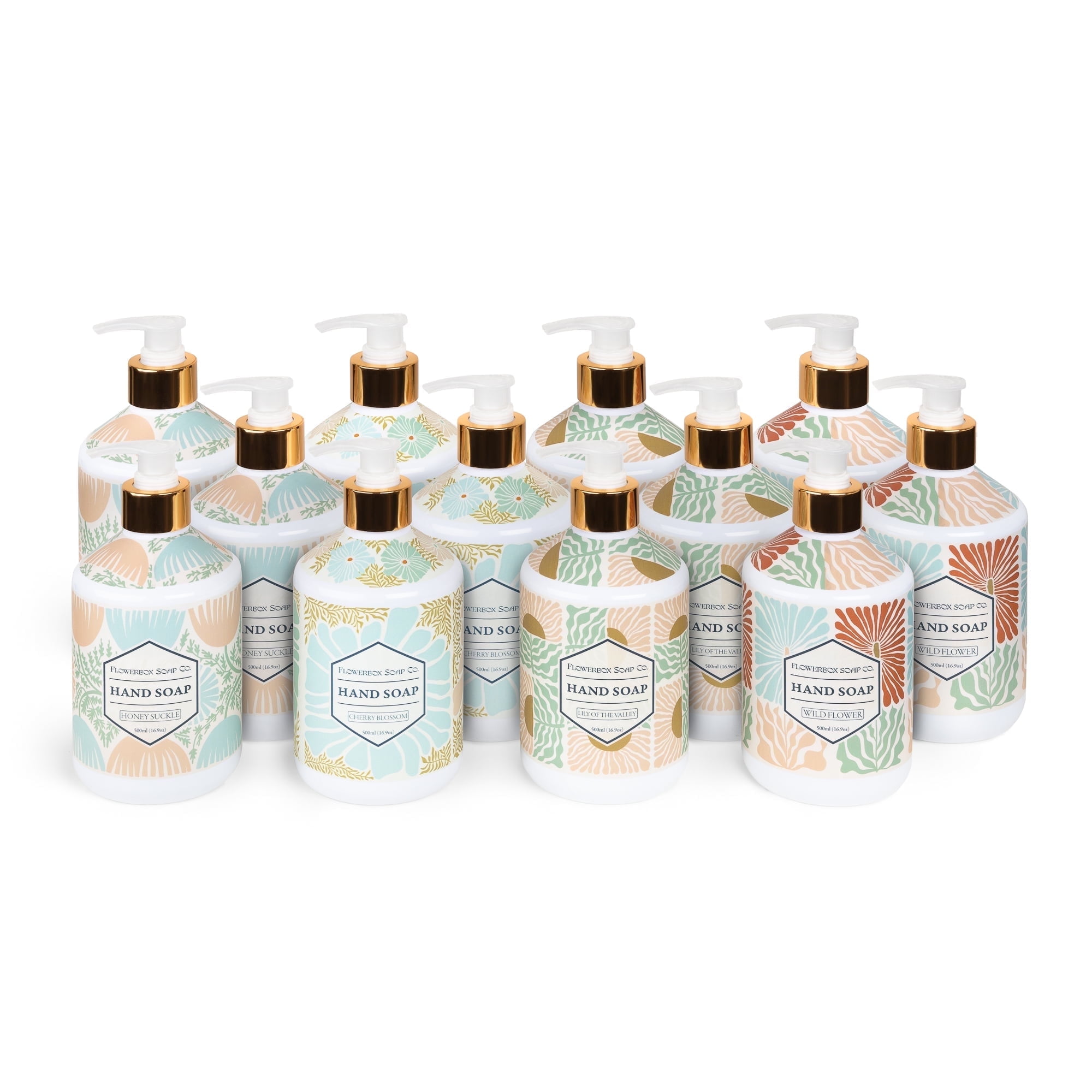 FlowerBox Liquid Hand Soap Set–Beautiful Pack of 12 Scented Pump Soaps ...
