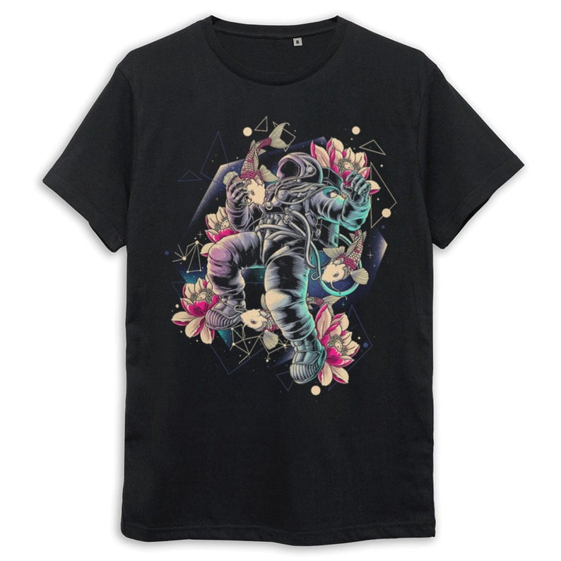 Flowered Astronaut Graphic T-Shirt / 100% Cotton Tee / Men's Women's - Walmart.com