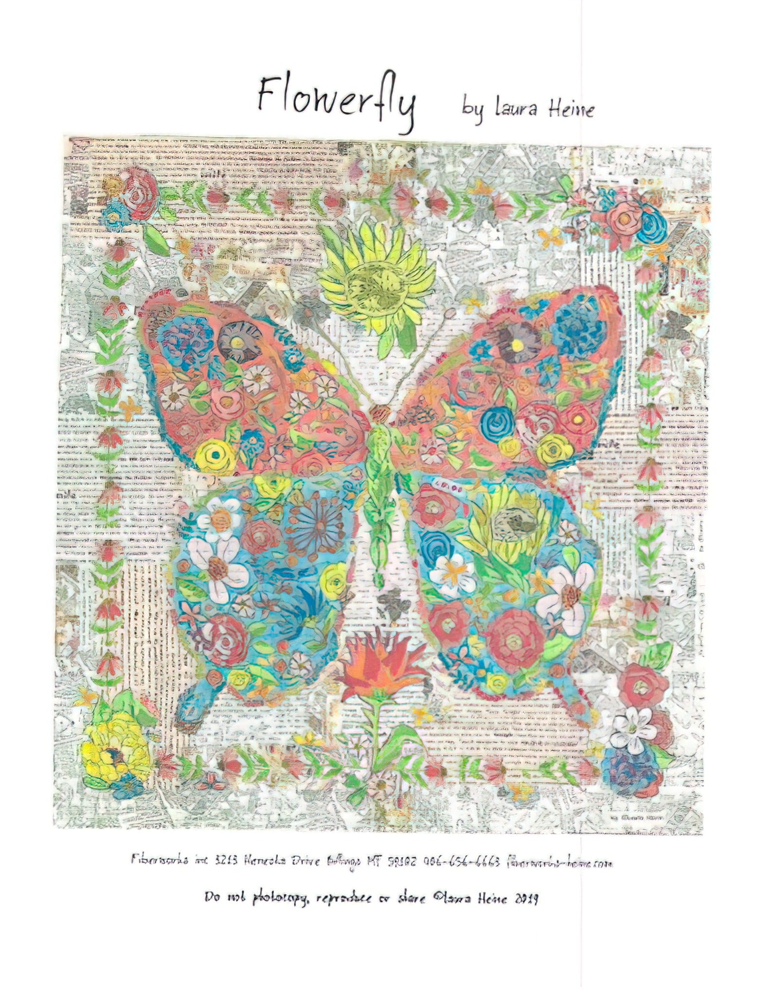Flowerfly A Butterfly Collage Quilt Pattern by Laura Heine - Walmart.com