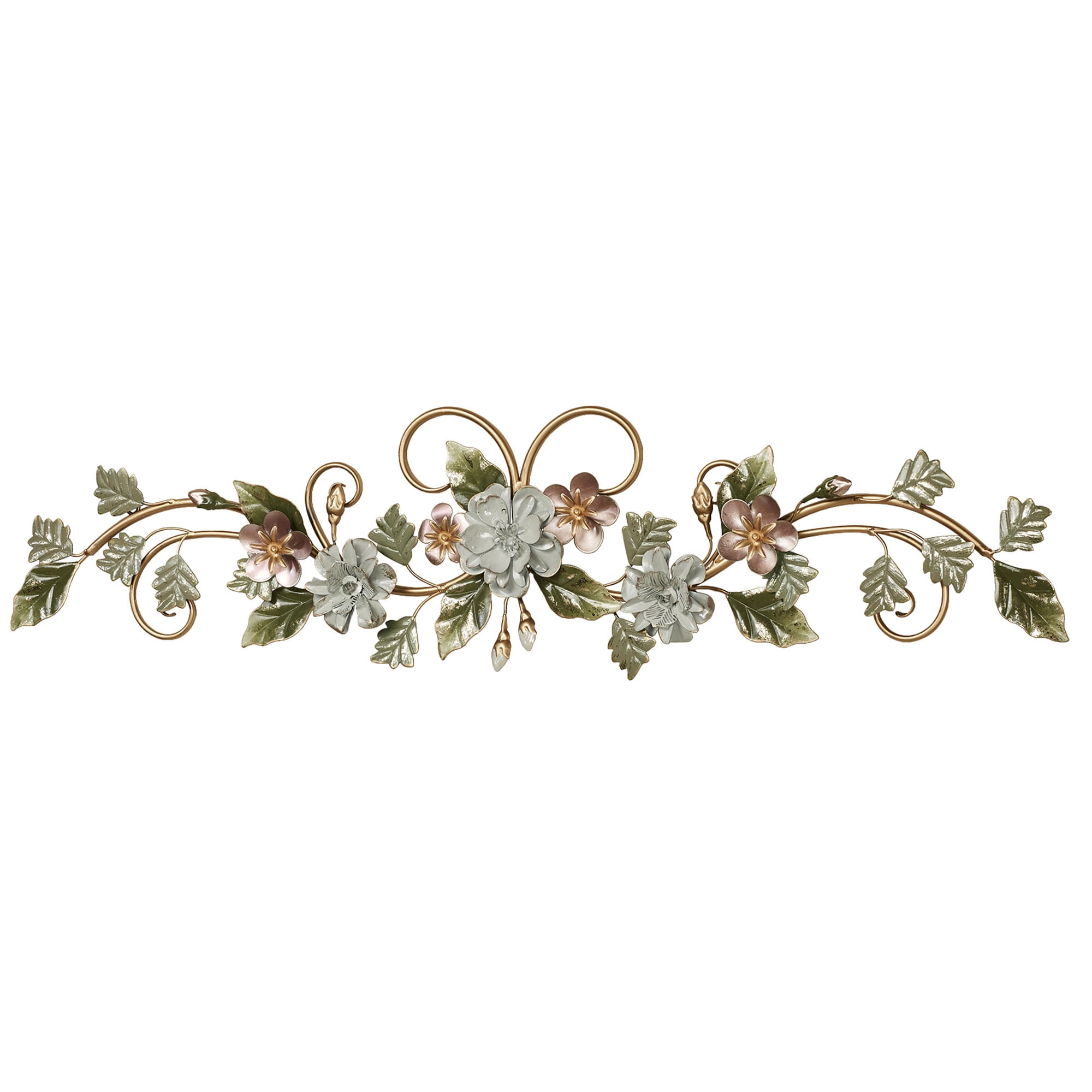 Flowering Charm Wall Topper Multi Pastel - Metal Art Sculpture - Flower ...