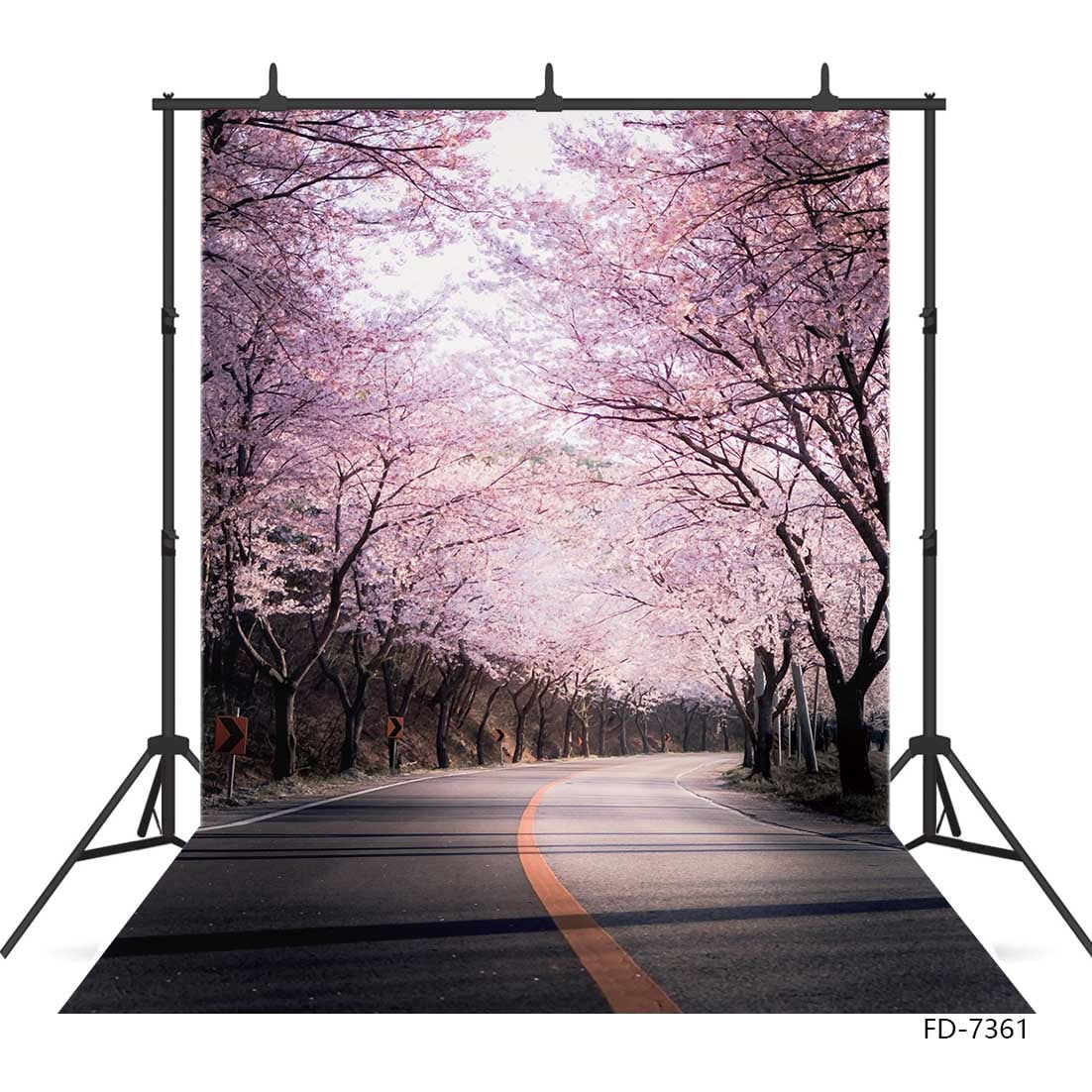 Flowering Cherry Grey Road Photography Backdrops Vinyl Cloth ...