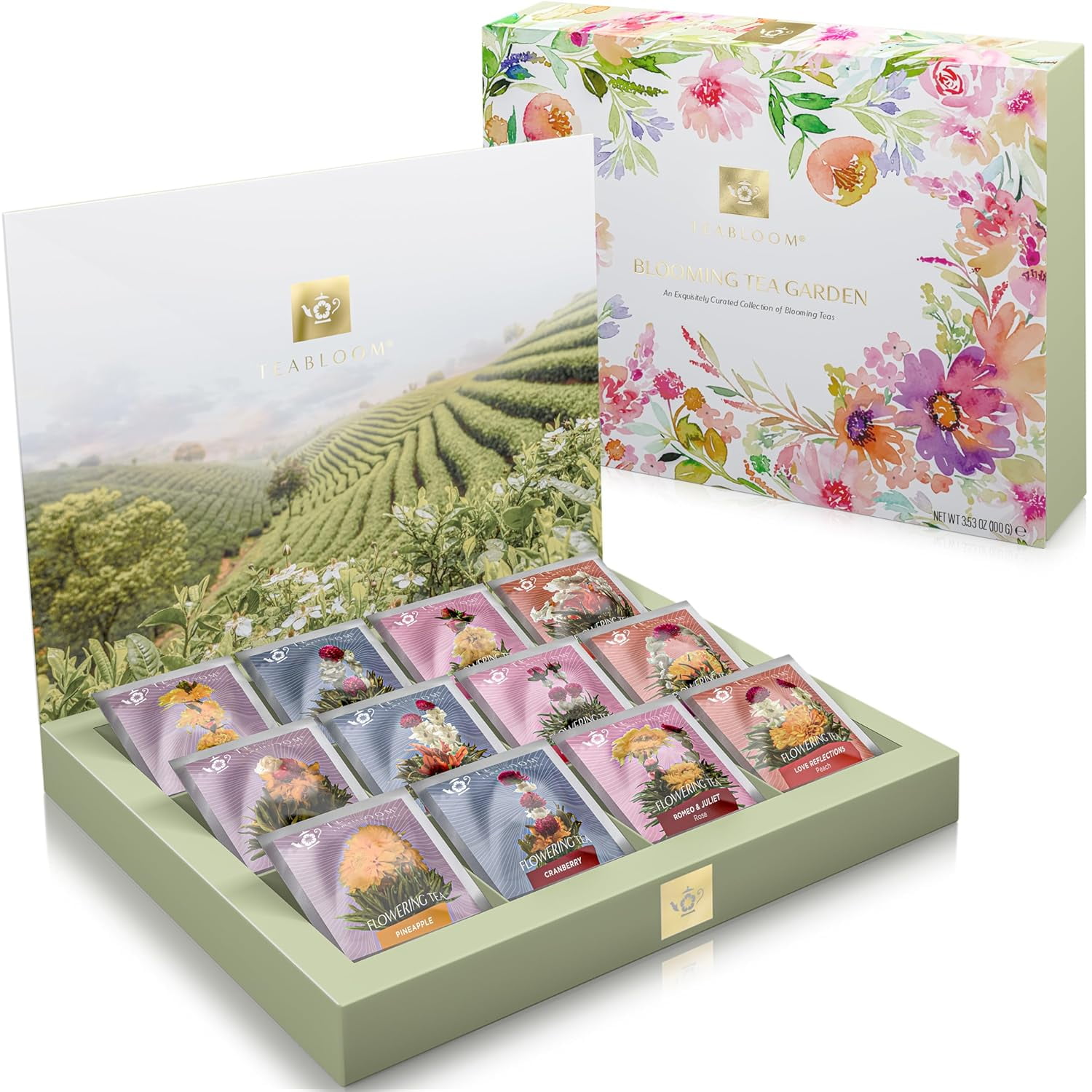 Flowering Tea Chest - Curated Collection of 12 Gourmet Flowering Teas ...