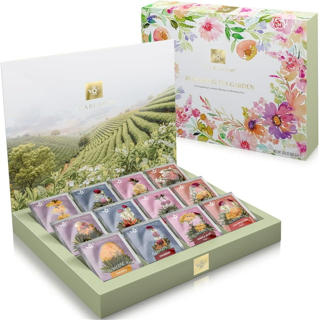 Flowering Tea Chest - Curated Collection of 12 Gourmet Flowering Teas ...
