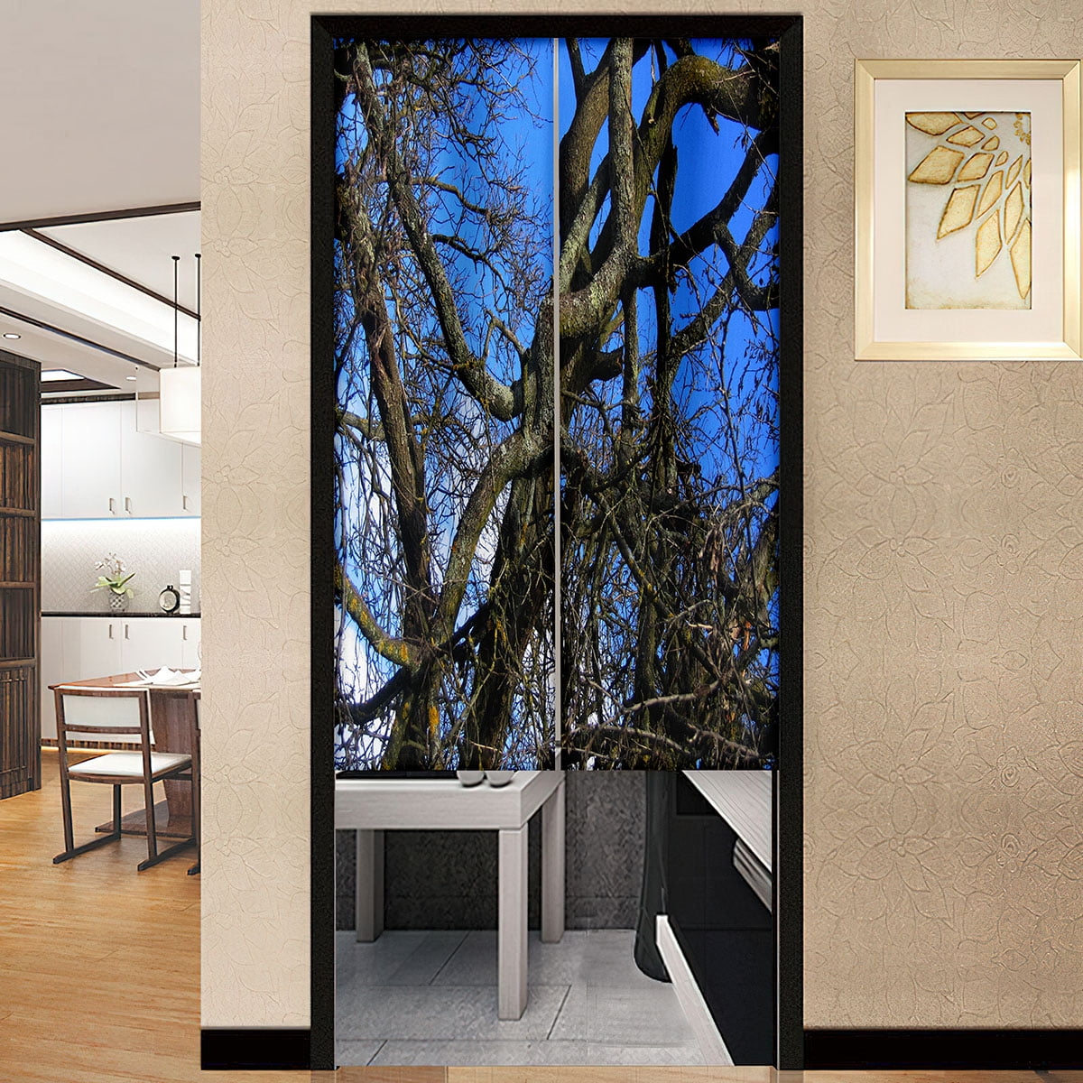 Flowering Tree Branches Door Curtain Chinese Panel Japanese Style ...