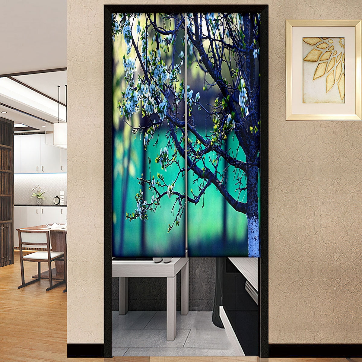 Flowering Tree Branches Door Curtain Chinese Panel Japanese Style ...