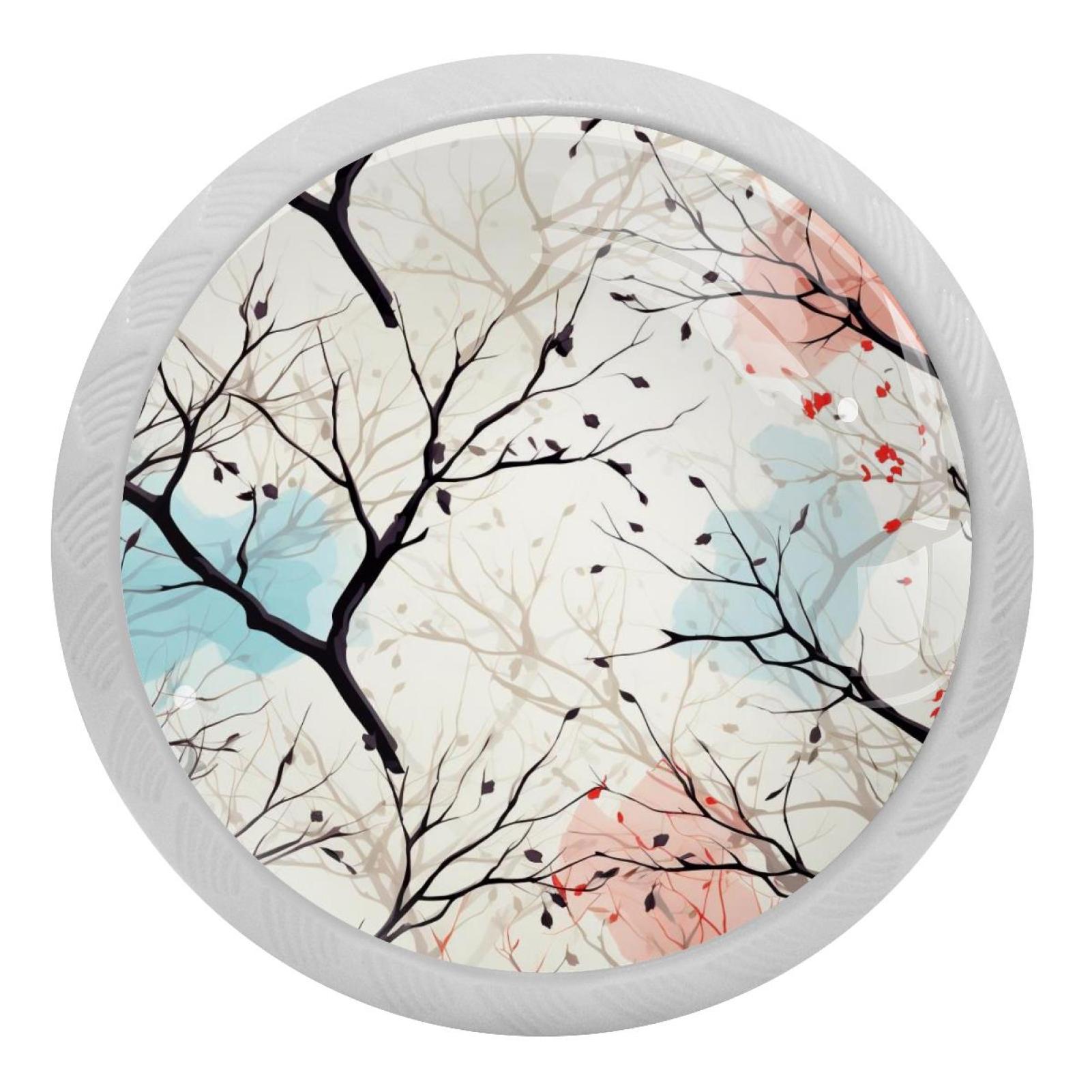 Flowering Tree Trunk Crystal Glass Drawer Knob Pull Ergonomic 30mm ...