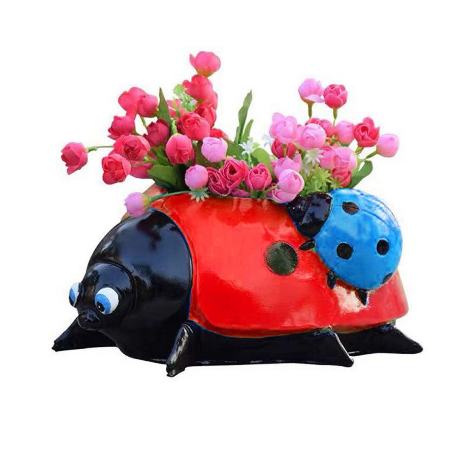 Flowerpot Decoration Resin Ladybug Ornament Ladybug Pot Artificial ...