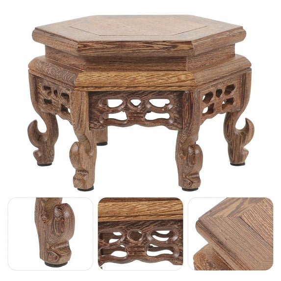 HEANUJJ Wooden Base Stand Display Pedestal Red Wood 1Set - Walmart.com