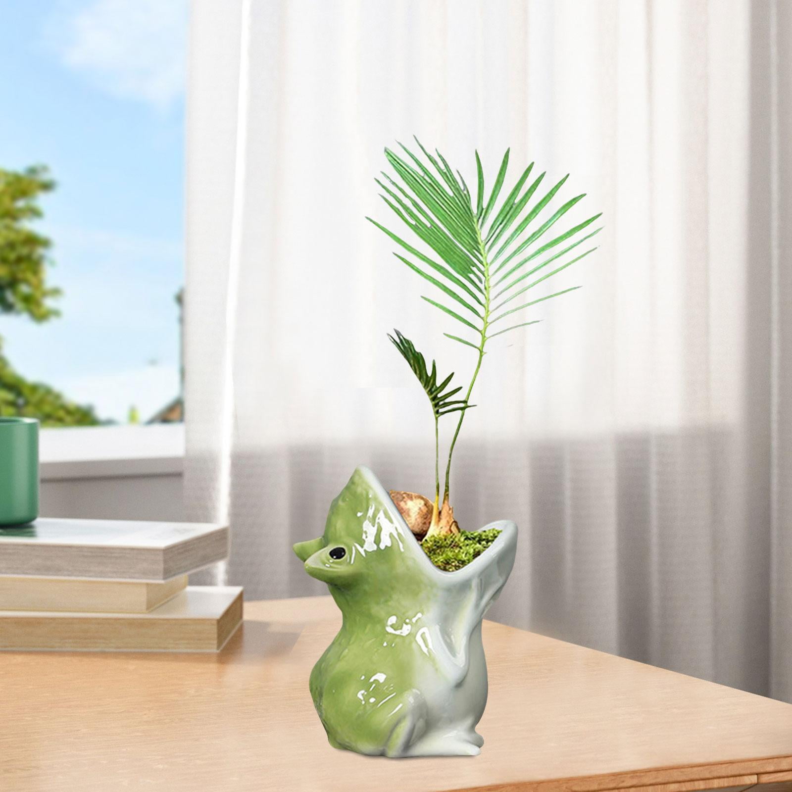 Flowerpot Plants Pot Figurine Container Decor Gardening Pot Table Vase ...