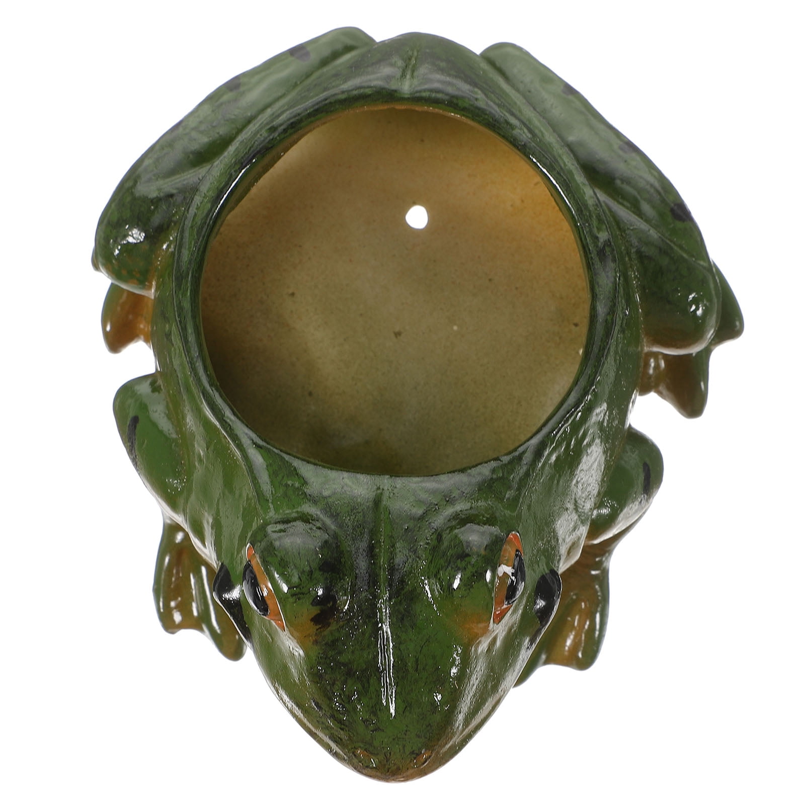 Lovely Frog Shaped Plant Pot for Home Decoration in Green Resin 4.7 ...