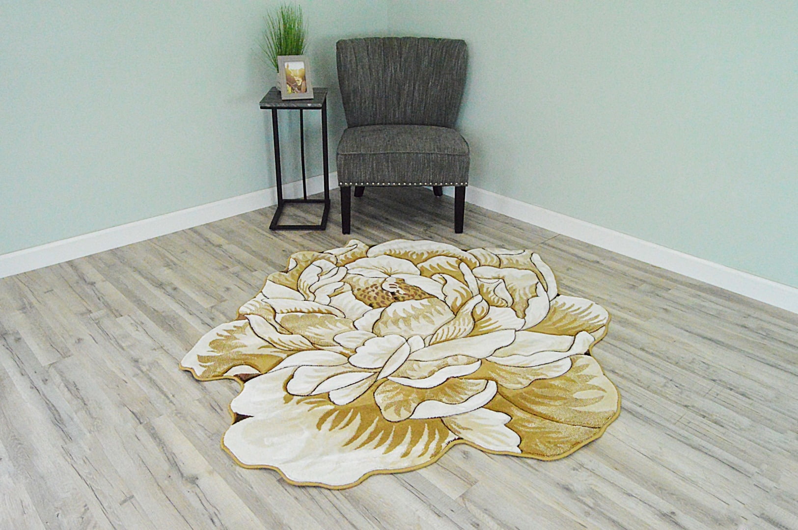 Flowers 2 Ft Round Throw Accent Area Rugs Floral Rose Flower Shaped Rug ...