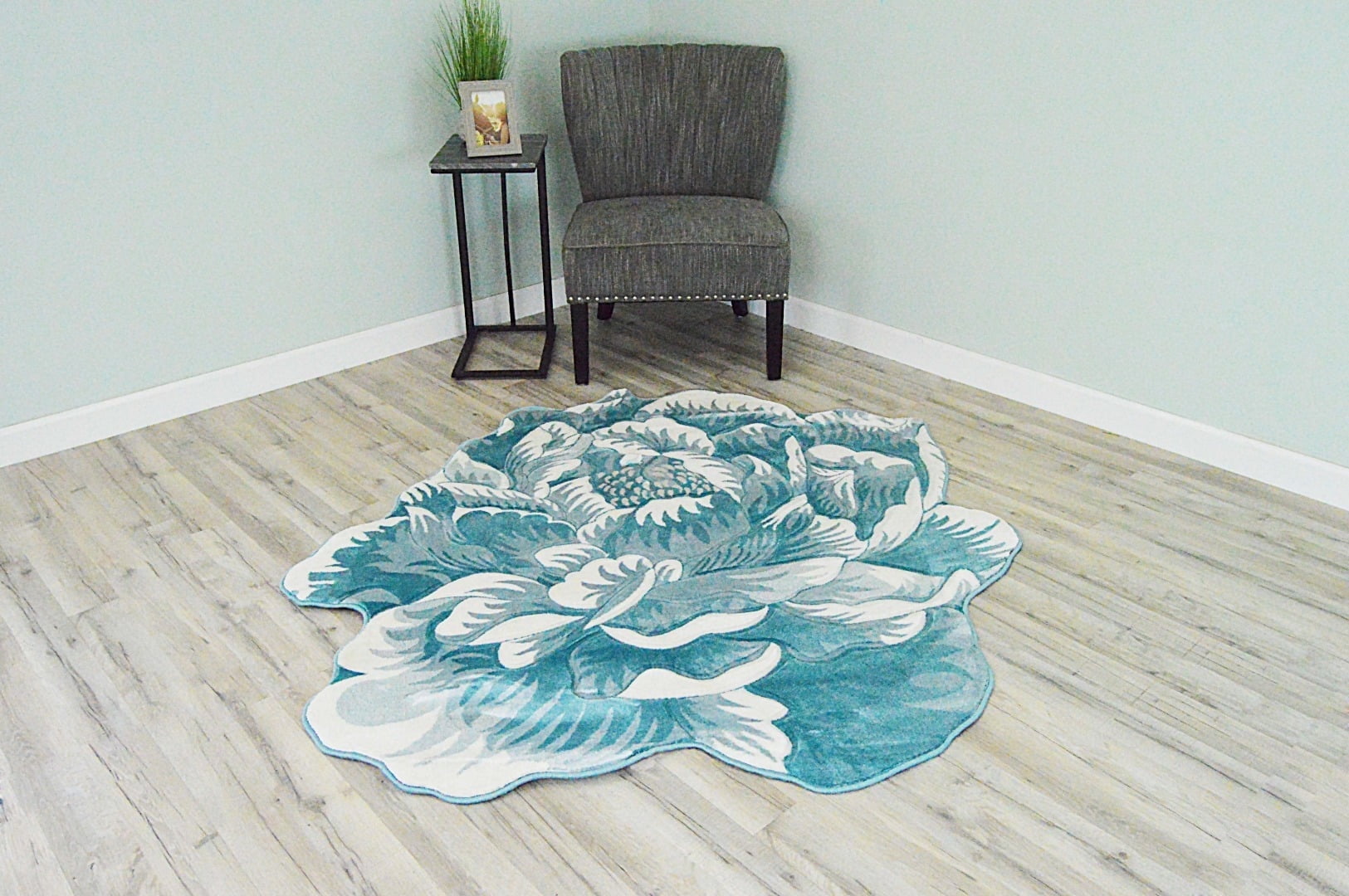 Flowers 2 Ft Round Throw Accent Area Rugs Floral Rose Flower Shaped Rug ...