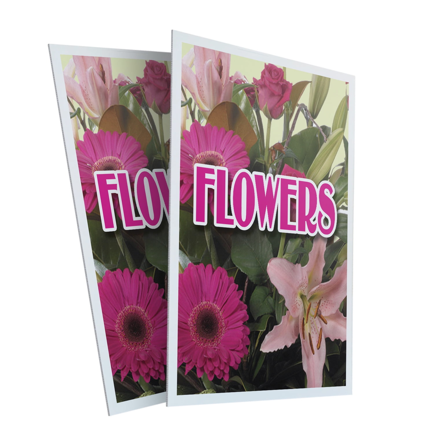 Flowers (2-PACK) 24" x 36" Plastic Signs | Sign Insert 4mm Corrugated ...