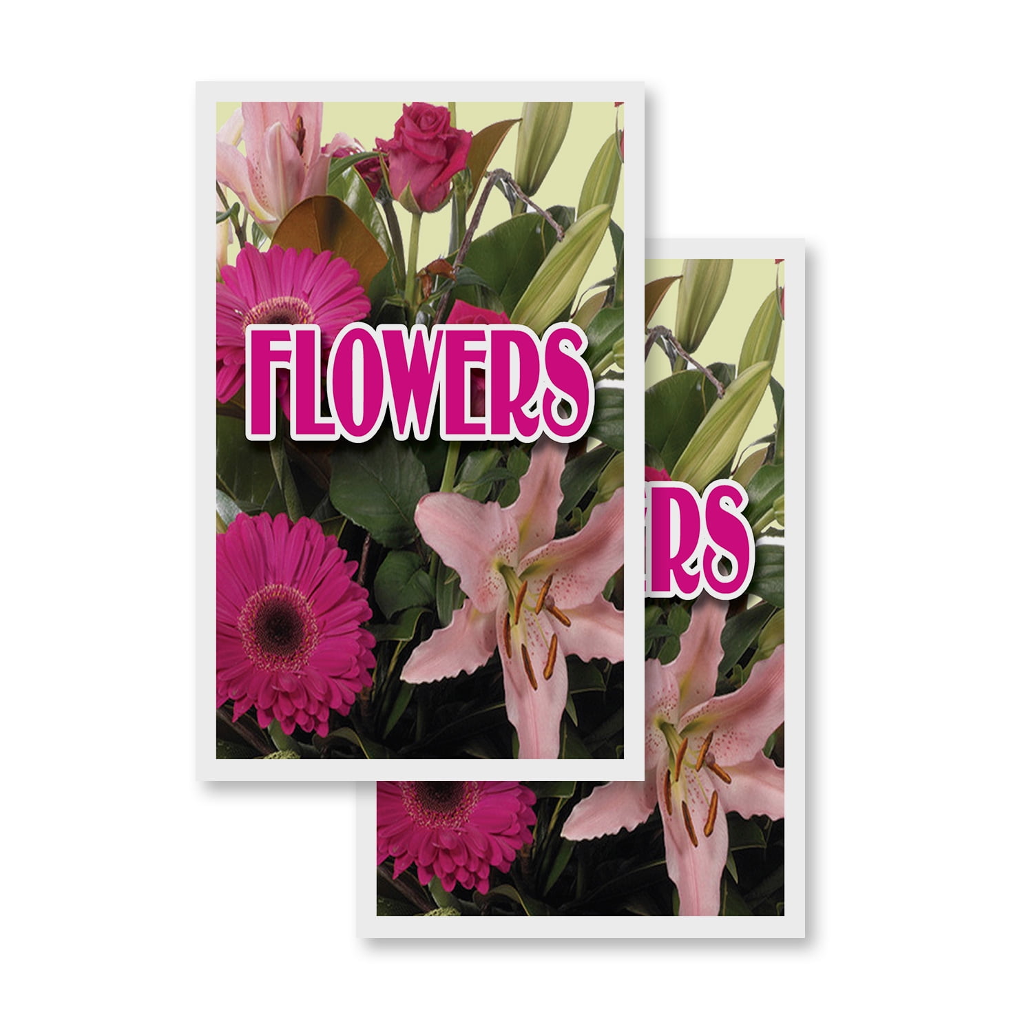 Flowers (2-PACK) 24" x 36" Vinyl Decals | Sign Insert Peel & Stick ...