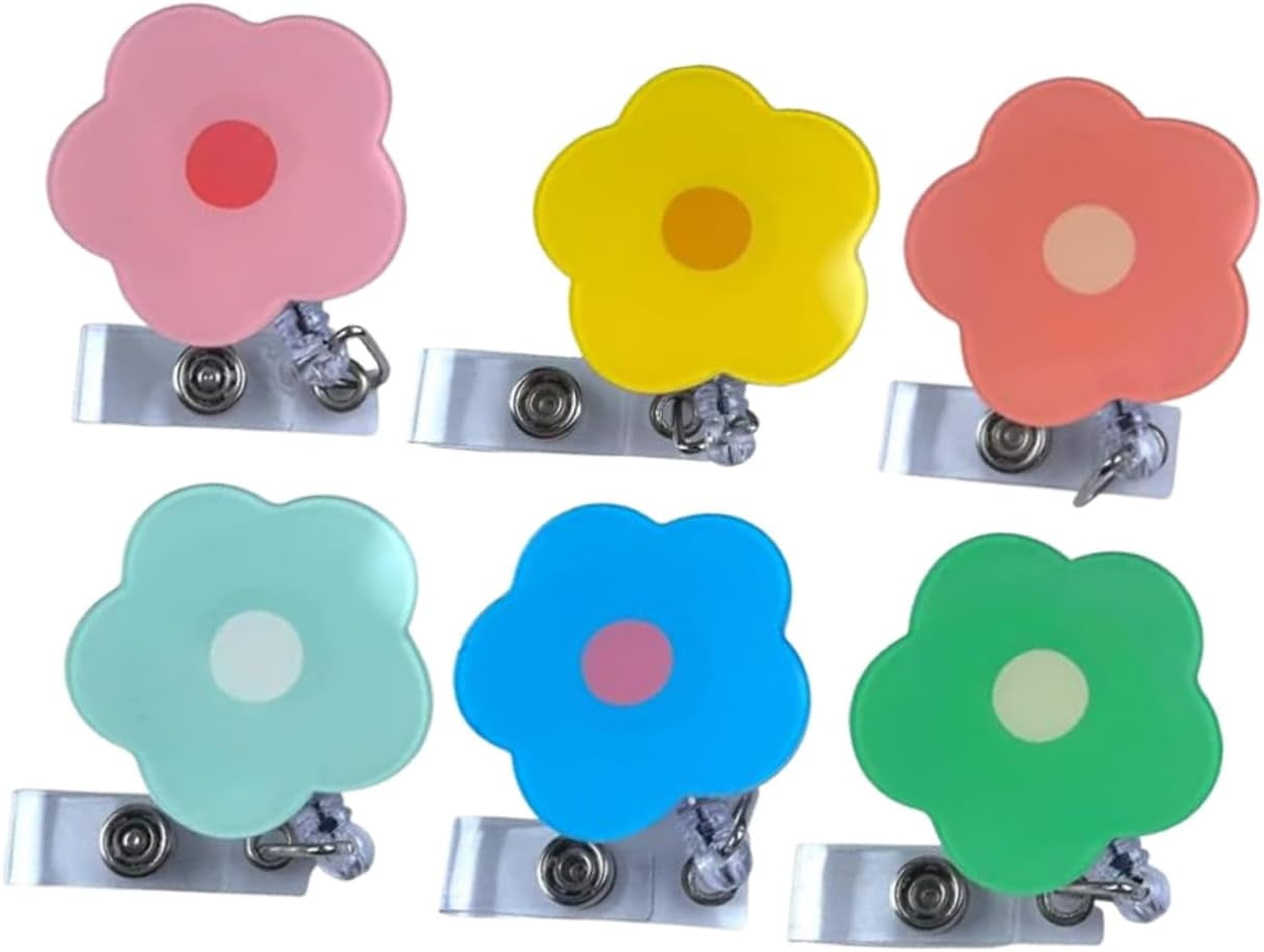 Flowers 6pcs Flower Easy Pull Buckle Tag Tabs Badge Buckles Employee Id ...