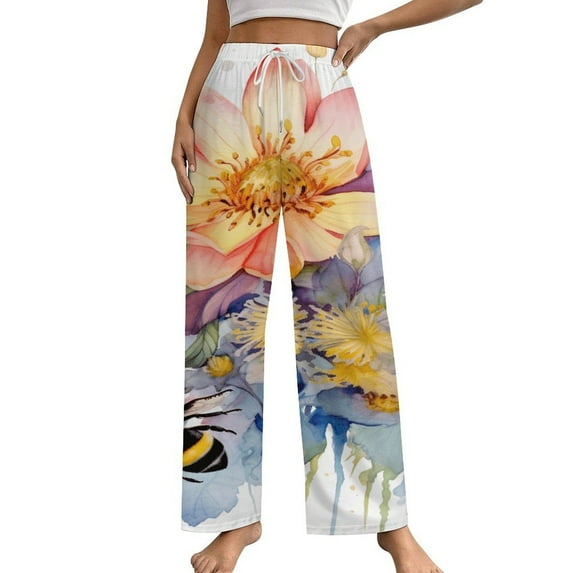 Flowers And Bees Women's Pajama Pants Trousers Ladies Loose Home - Walmart.com