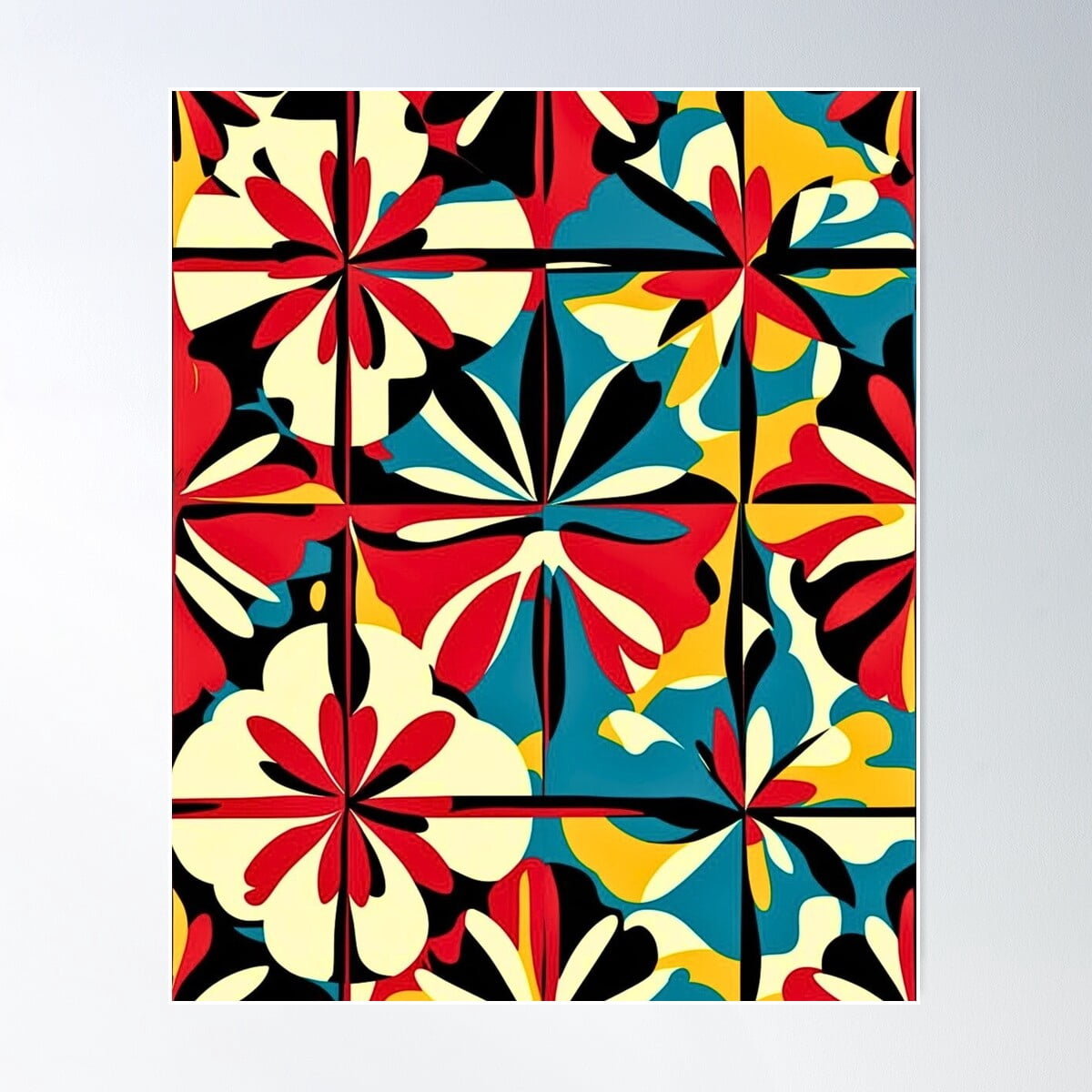 Flowers And Floral Camo Patterns Combined Camouflage Art Poster Wall ...