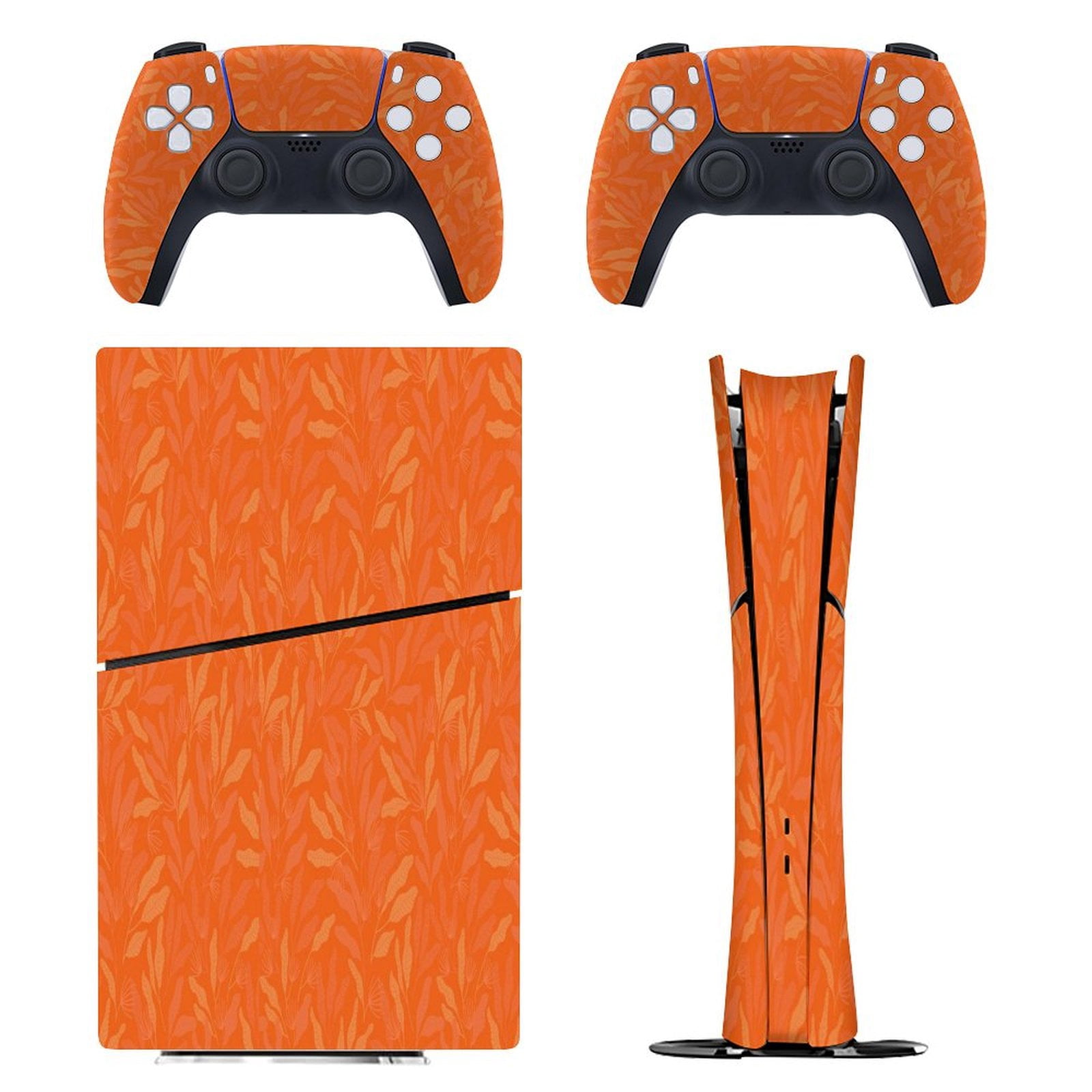 Flowers And Leaves, Orange PS5/PS5 Slim Digital Disc Skin Sticker For ...