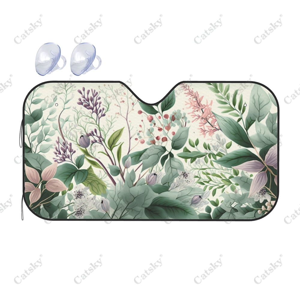 Flowers And Leaves Paintings Car Windshield SunshadeFront Auto Cars Sun ...