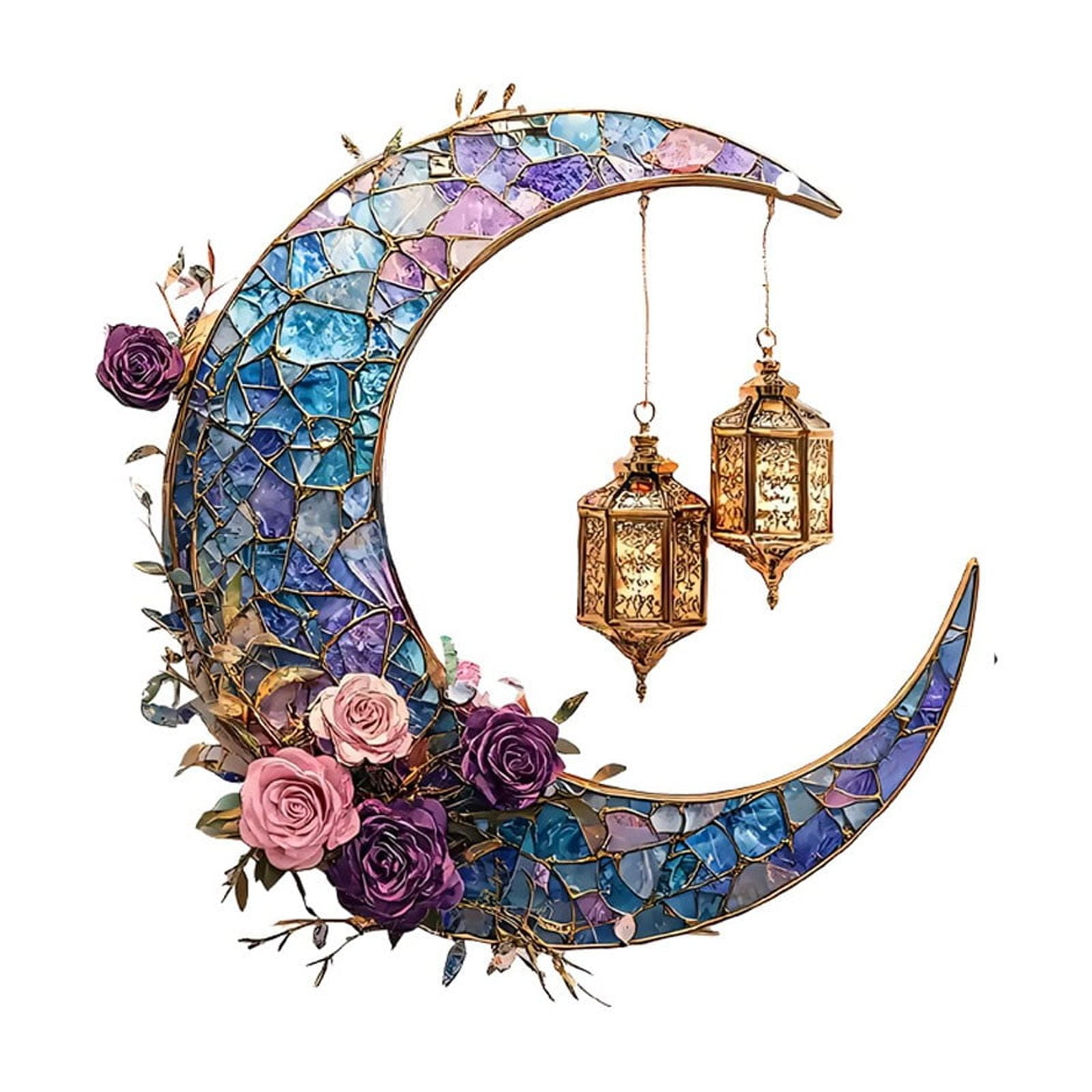 Flowers And Stars Two-Dimensional Flat Hanging Pendant For Door Wall ...