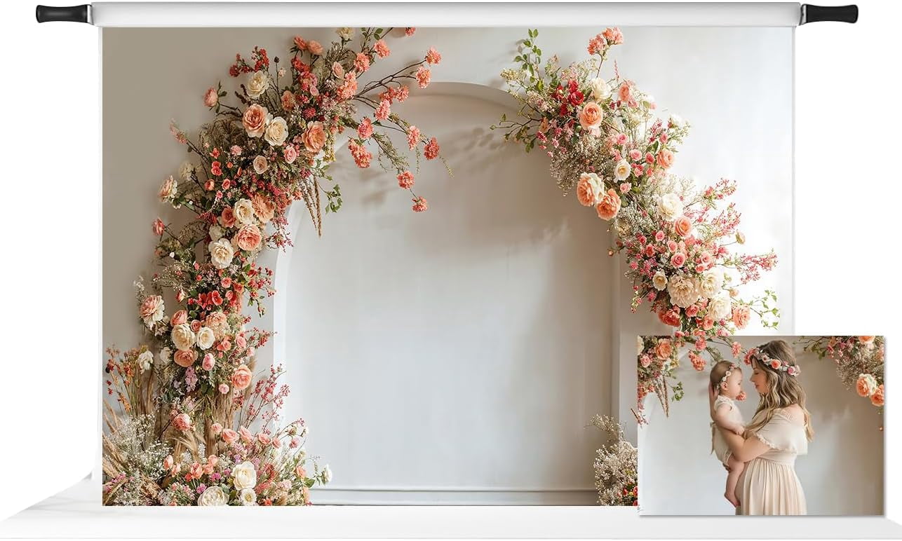 Flowers Arch Wall Beautiful Backdrop for Wedding White Arched Wall ...