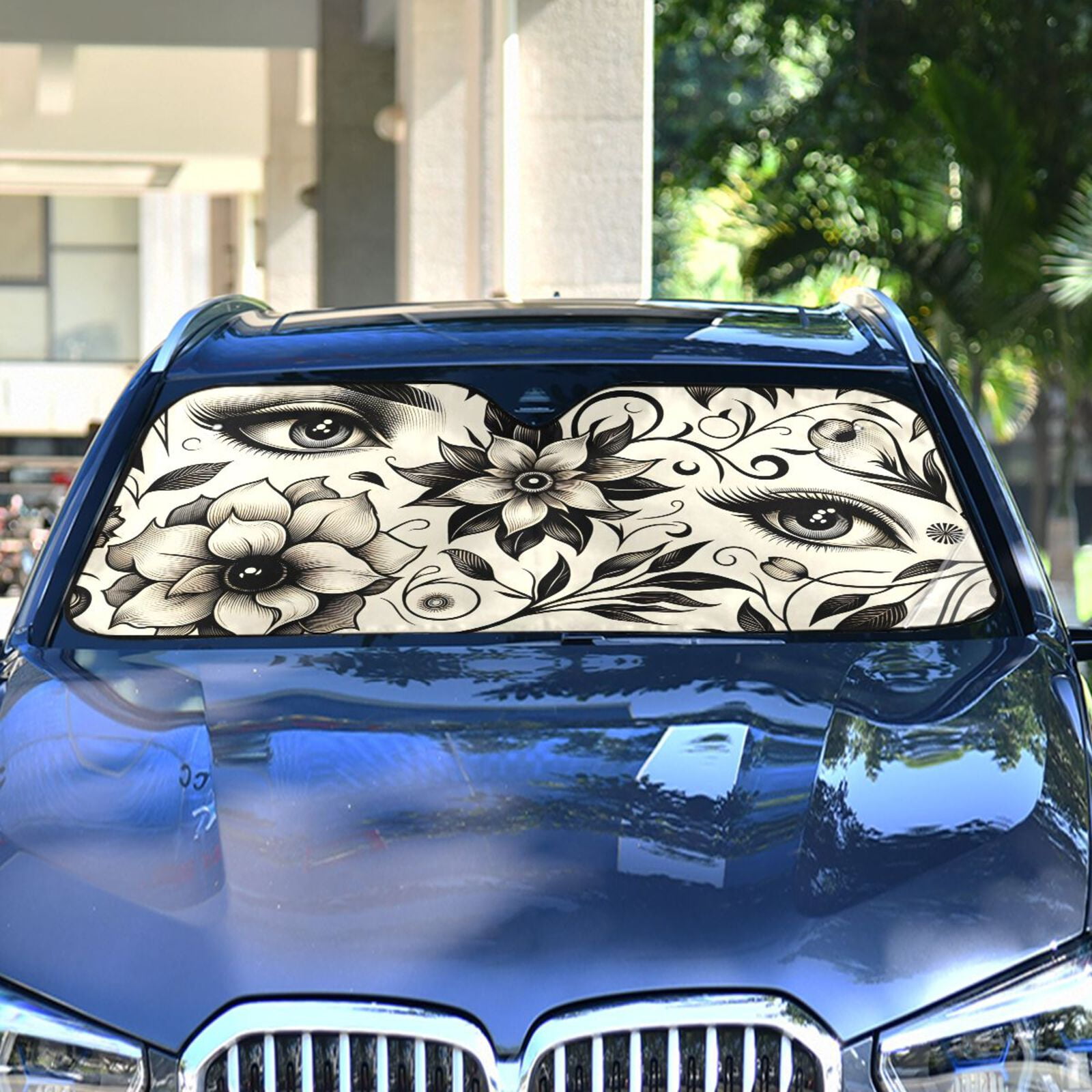 Flowers Around Eyes Automotive Front Car Windshield Sun Shade Reflector ...