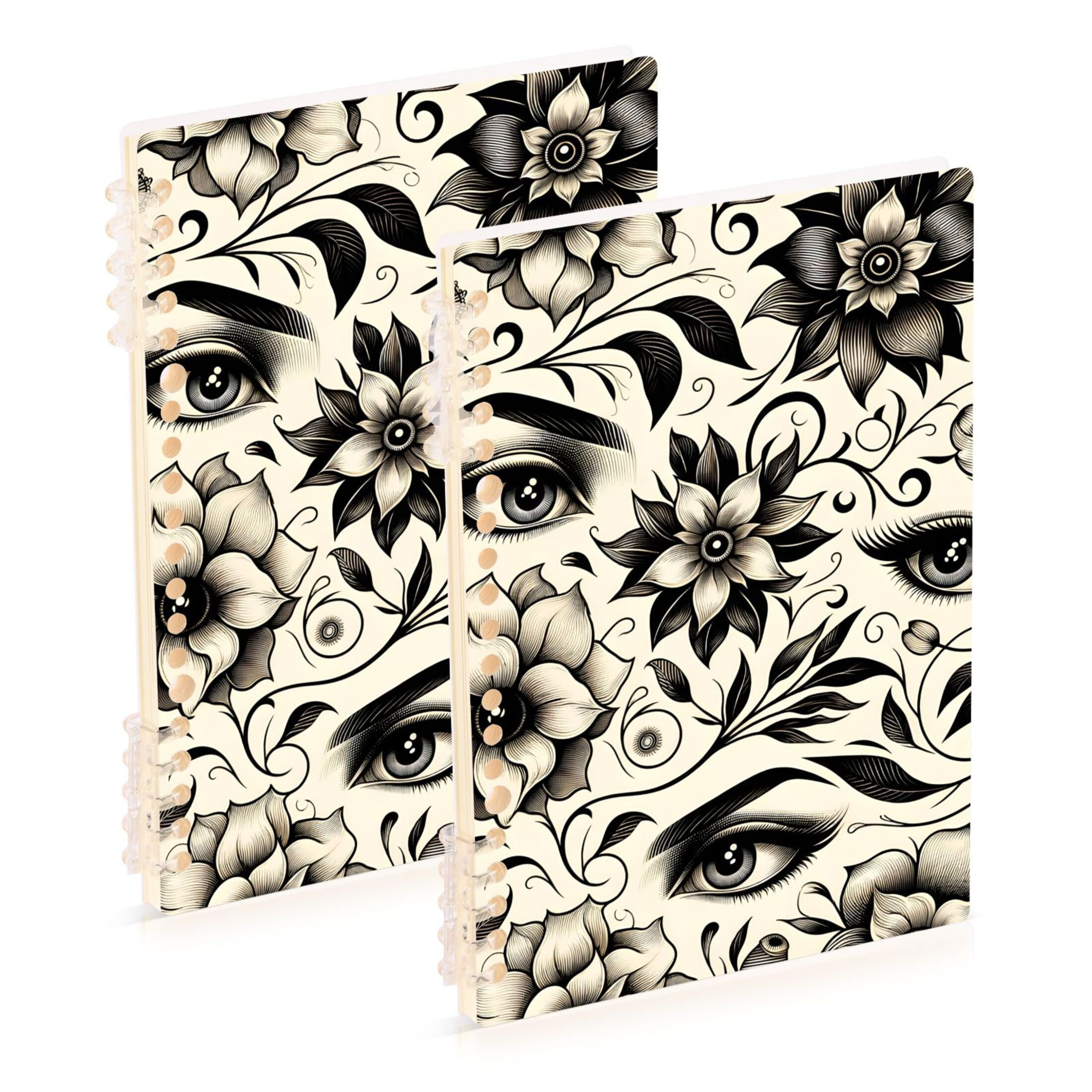 Flowers Around Eyes Ring Binder Notebook Journey Note Diary College ...
