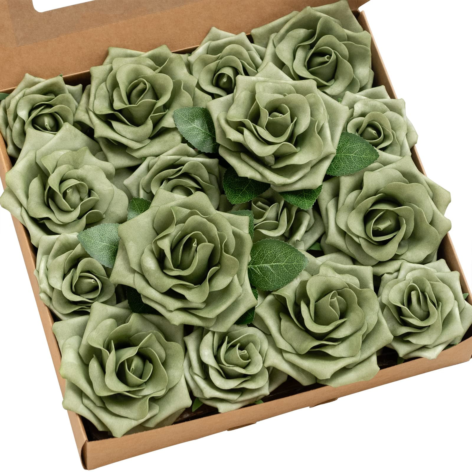 Flowers Avalanche Rose Elf Green Artificial Flowers 16pcs w/Stem Foam ...