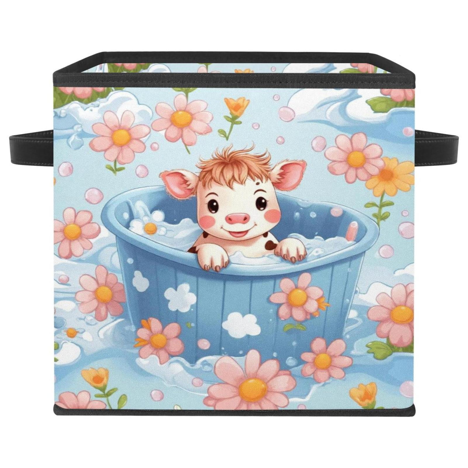 Flowers Baby Shower Cow Storage Bins, Extra Large Closet Storage Cube ...