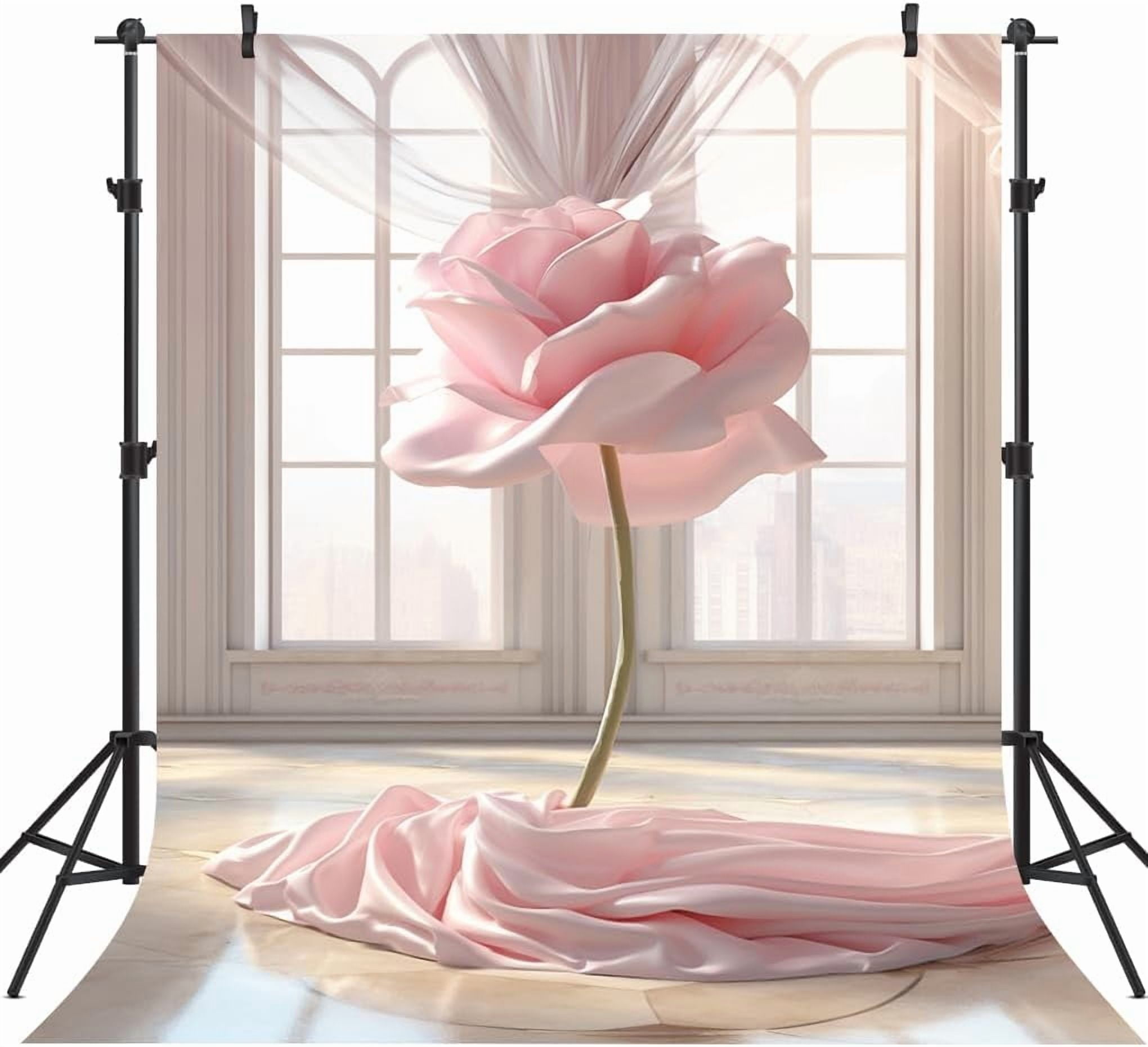 Flowers Backdrops Pink Rose Flowers Photography Background for Ballet ...