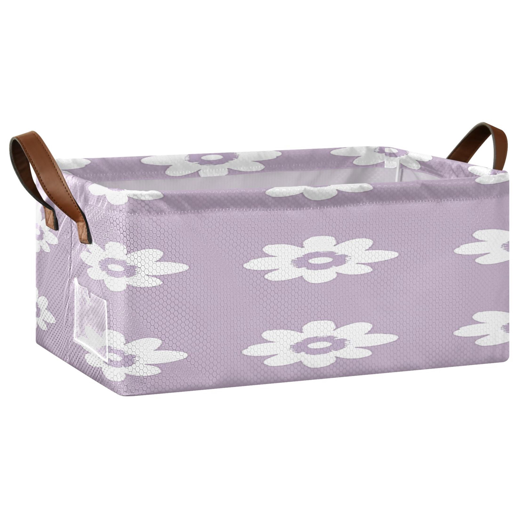 Flowers Background Open Home Storage Bins Foldable Metal Frame Shelf ...