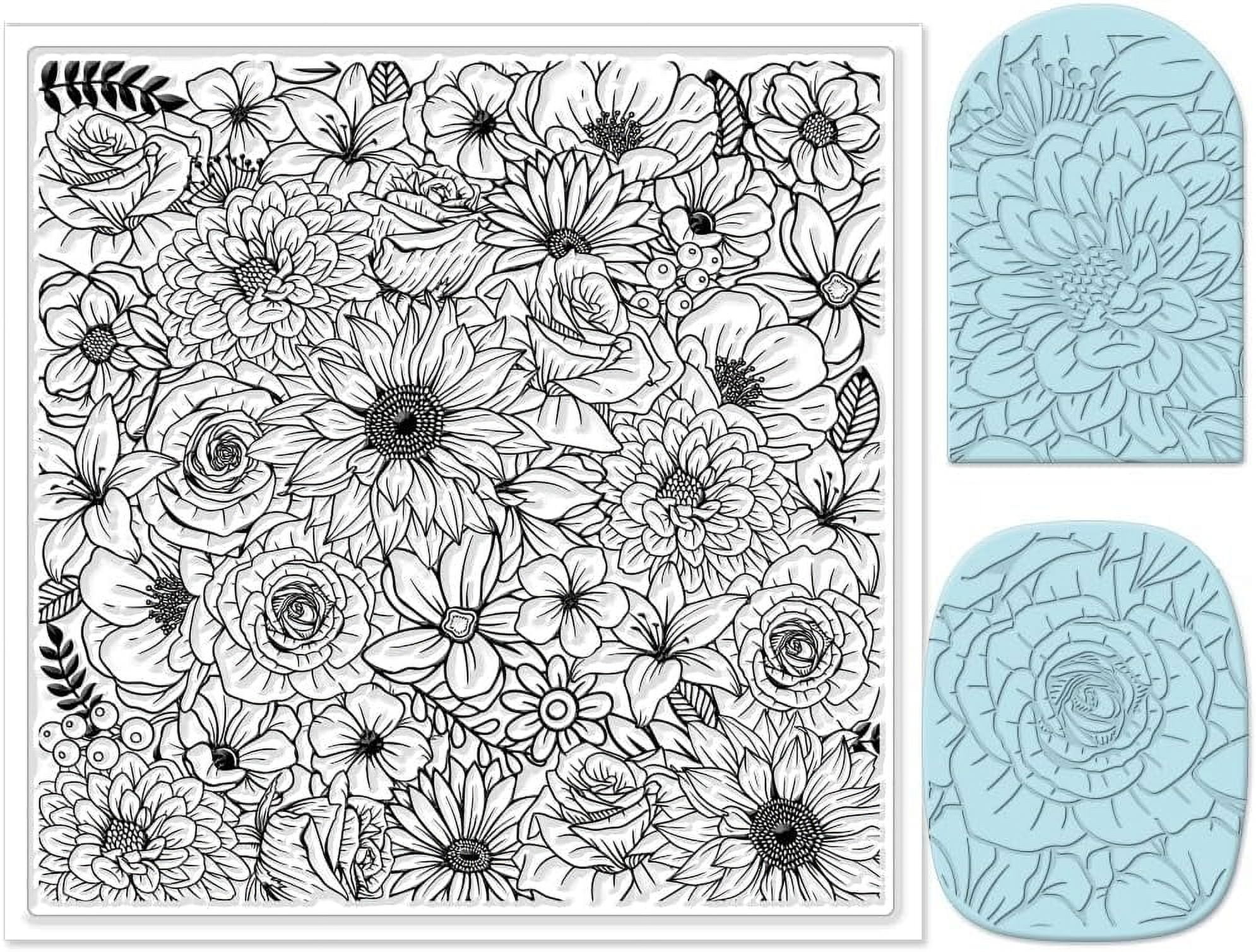 Flowers Background Silicone Texture Stamp Clay Modeling Pattern Pad ...