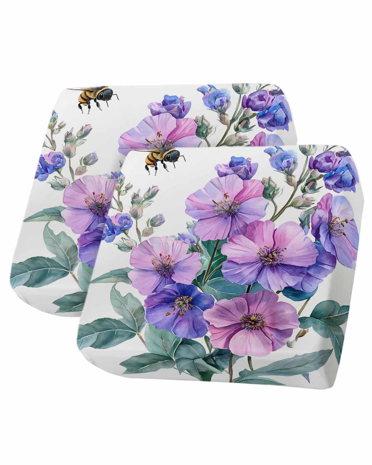 Flowers Bee Sofa Couch Cushion Covers Washable, Removable Stretchable ...