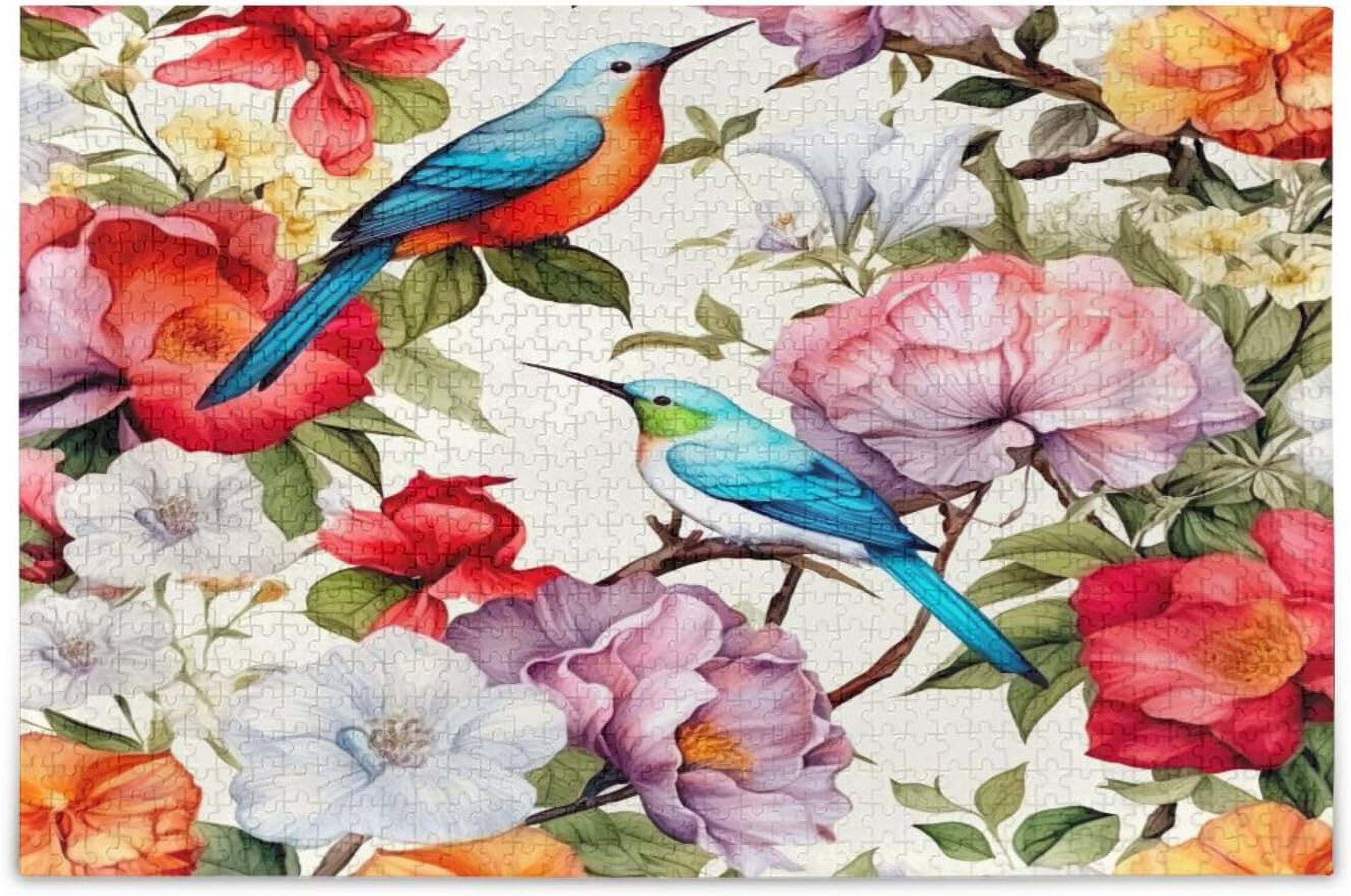 Flowers Birds Jigsaw Puzzles for Adults 1000 Pieces, Die-Cut Puzzle ...
