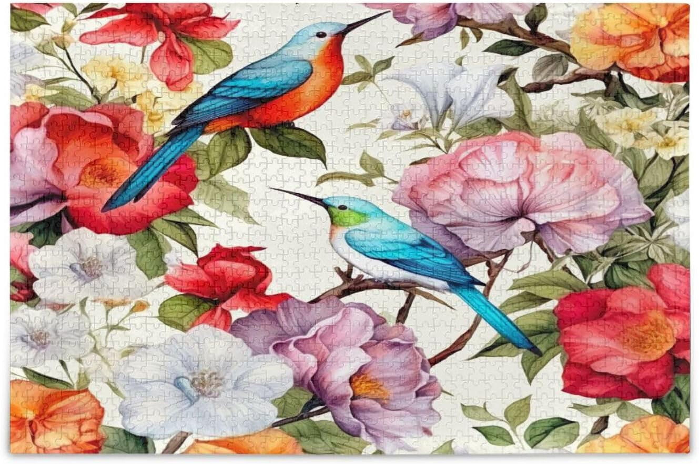 Flowers Birds Jigsaw Puzzles for Adults 500 Pieces, Die-Cut Puzzle ...